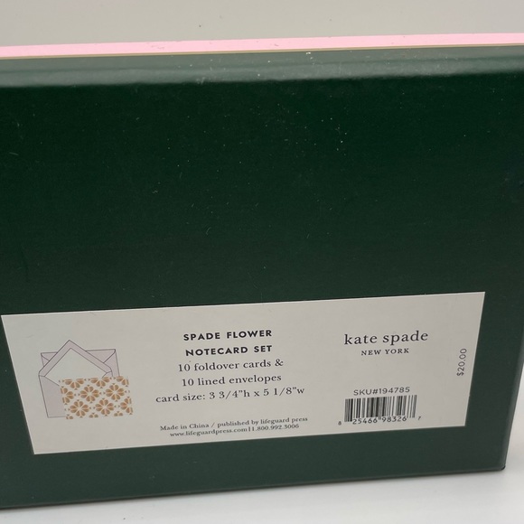 kate spade | Office | Kate Spade Notecard Set Gold Spade Flower ...